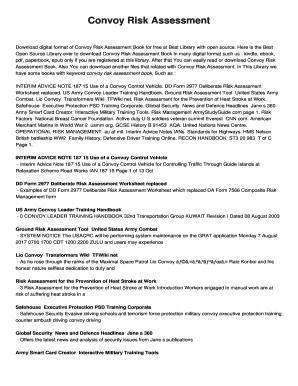 Fillable Online Download digital format of Convoy Risk Assessment Book ...