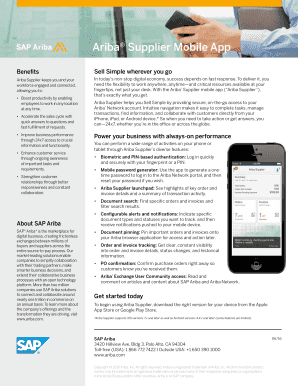 Fillable Online Ariba Supplier Mobile App Fax Email Print - pdfFiller