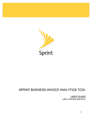 Fillable Online SPRINT BUSINESS INVOICE ANALYTICS TOOL Fax Email Print ...