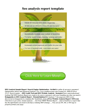 Fillable Online Seo analysis report template Fax Email Print - pdfFiller