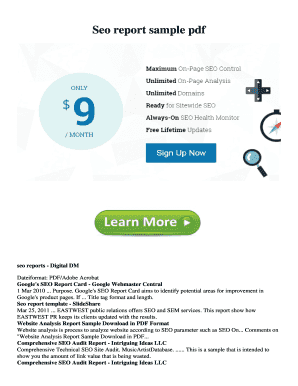 Fillable Online Seo report sample pdf Fax Email Print - pdfFiller