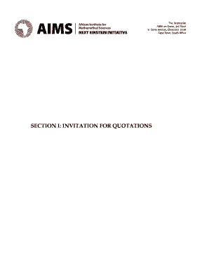 Fillable Online SECTION I: INVITATION FOR QUOTATIONS Fax Email Print ...