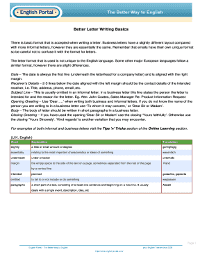 Fillable Online Better Letter Writing Basics Fax Email Print - pdfFiller