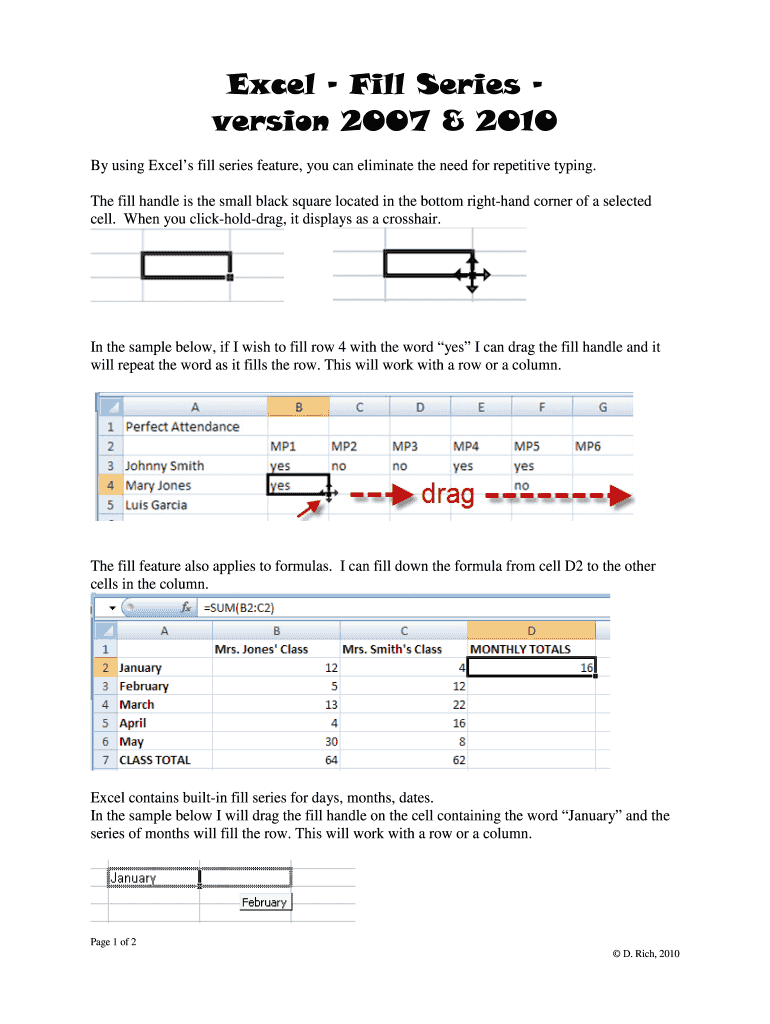 Fillable Online Excel Fill Series Fax Email Print - pdfFiller