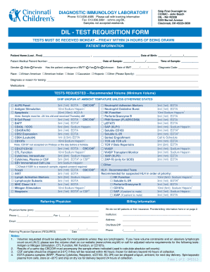 Fillable Online DIAGNOSTIC IMMUNOLOGY LABORATORY Fax Email Print ...