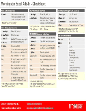 Morningstar Excel Add In - Fill Online, Printable, Fillable, Blank ...