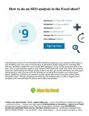 Fillable Online How to do an SEO analysis in the Excel sheet Fax Email ...