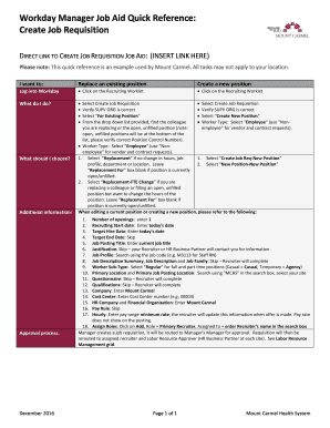Fillable Online Workday Manager Job Aid Quick Reference: Fax Email ...