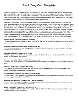 Fillable Online Blank Drug Card Template Fax Email Print - pdfFiller