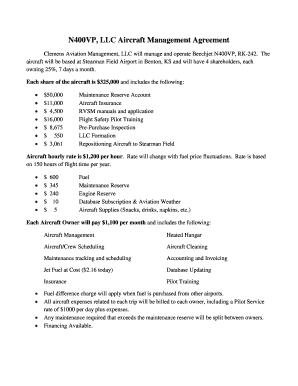 Aircraft Management Agreement - Fill Online, Printable, Fillable, Blank ...