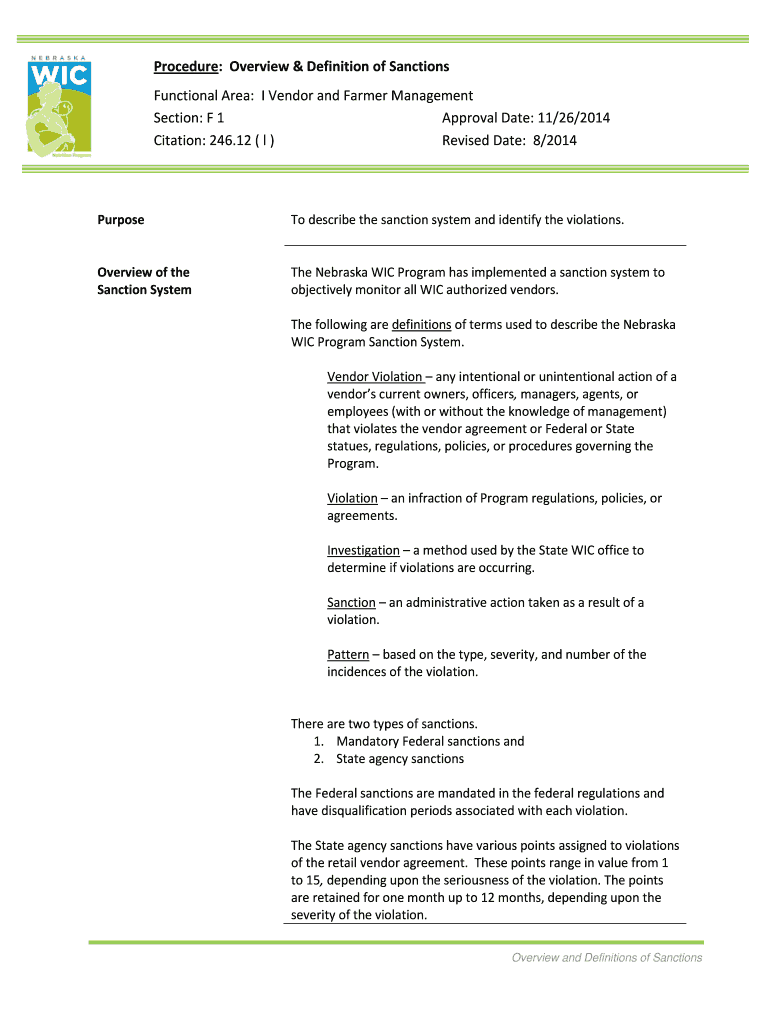Fillable Online Procedure: Overview & Definition of Sanctions Fax Email Print - pdfFiller