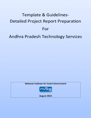 Fillable Online Detailed Project Report Template and Guidelines for ...