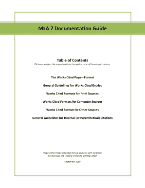 Fillable Online MLA 7 Documentation Guide Fax Email Print - pdfFiller