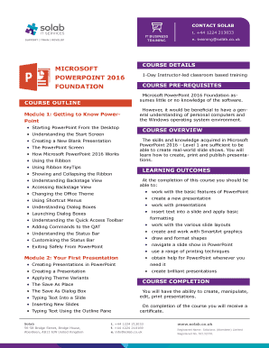 Fillable Online 1-Day Instructor-led classroom based training Fax Email ...