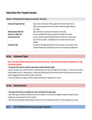 Fillable Online School Action Plan: Template Overview Fax Email Print ...