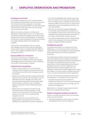 Fillable Online EMPLOYEE ORIENTATION AND PROBATION Fax Email Print - pdfFiller