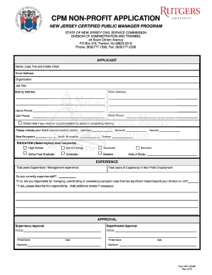 Fillable Online Dear CPM Candidate: Fax Email Print - pdfFiller