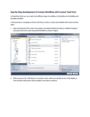 Fillable Online Step By Step development of Custom Workflow with Custom ...