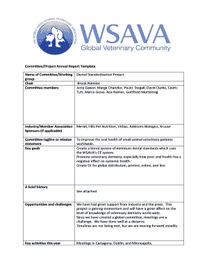 Fillable Online Committee/Project Annual Report Template Fax Email ...