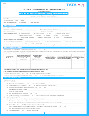 Fillable Online TATA AIA LIFE INSURANCE COMPANY LIMITED Fax Email Print ...