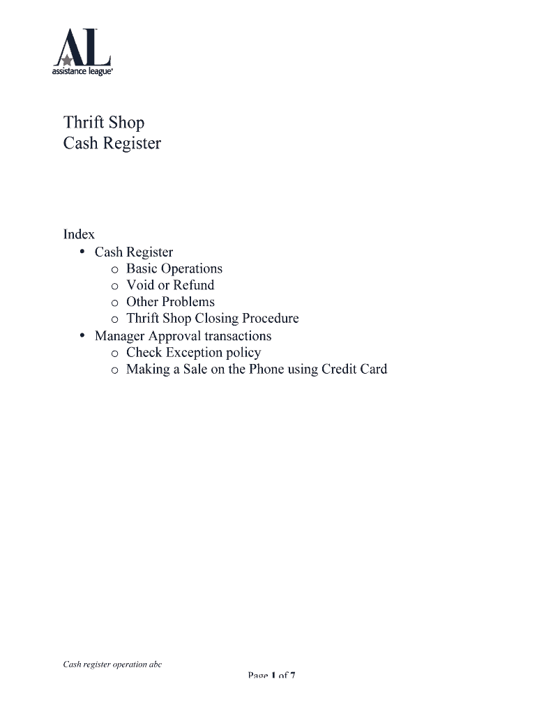 Fillable Online Cash Register Fax Email Print - pdfFiller