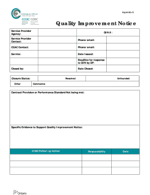 Fillable Online Quality Improvement Notice Fax Email Print - pdfFiller