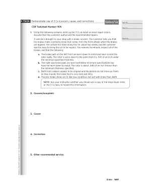Fillable Online TASK Demonstrate use of 3 Cs (concern, cause, and ...