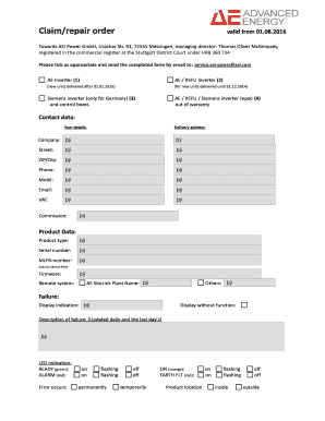 Fillable Online Claim/repair order Fax Email Print - pdfFiller