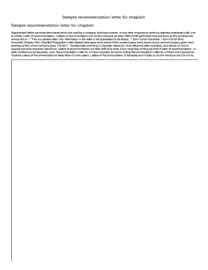Sample Letter Of Recommendation For Chaplain - Fill Online, Printable ...