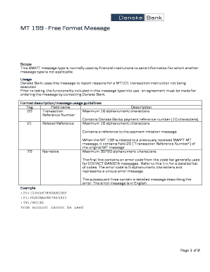Fillable Online MT 199 - Free Format Message Fax Email Print - pdfFiller