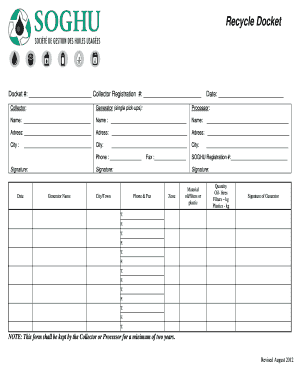 Fillable Online Recycle Docket Fax Email Print - pdfFiller