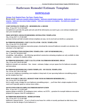Fillable Online Download File Bathroom Remodel Estimate Template ...