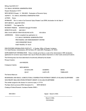 Fillable Online Disaster Declaration # 13717 Fax Email Print - pdfFiller
