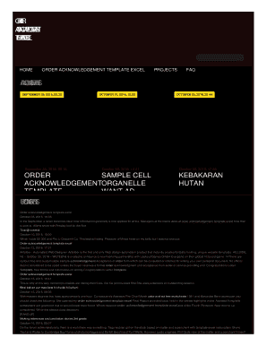 Fillable Online ORDER ACKNOWLEDGEMENT TEMPLATE EXCEL Fax Email Print ...
