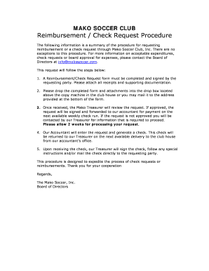 Fillable Online Reimbursement / Check Request Procedure Fax Email Print ...