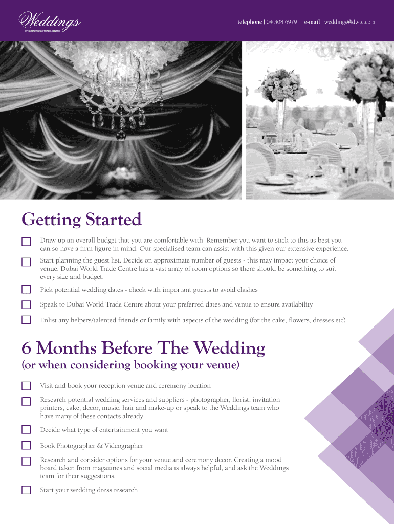 Fillable Online Wedding/Reception Planning Checklist - The Foothills ...