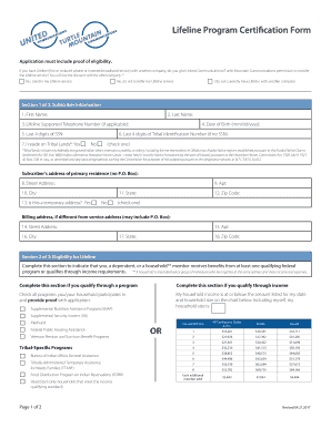 Fillable Online Lifeline Program Certification Form Fax Email Print - pdfFiller