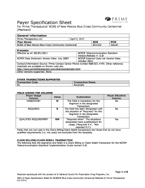 Fillable Online For Prime Therapeutics BCBS of New Mexico Blue Cross ...