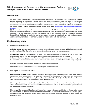 Fillable Online Sample contracts Information sheet Fax Email Print ...