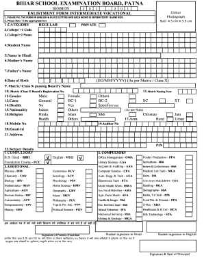 Fillable Online ENLISTMENT FORM INTERMEDIATE VOCATIONAL Fax Email Print ...