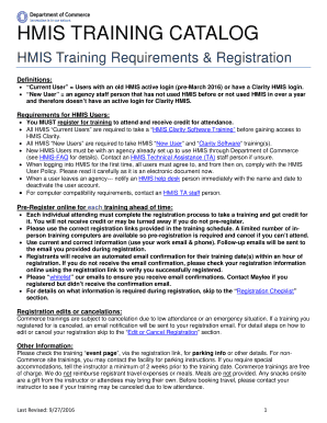 Fillable Online HMIS Training Requirements & Registration Fax Email ...