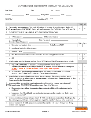 Fillable Online Qualification (WWQ) waivers or who do not meet minimum ...