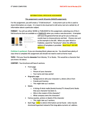 Fillable Online 6th GRADE COMPUTERS Fax Email Print - pdfFiller