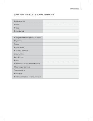 Fillable Online Appendix 3: Project Scope Template Fax Email Print - pdfFiller