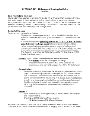 Fillable Online AP STUDIO ART: 2D Design & Drawing Portfolios Fax Email ...