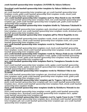 Fillable Online youth baseball sponsorship letter templates (24 Fax ...