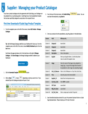 Fillable Online Supplier: Managing your Product Catalogue Fax Email ...
