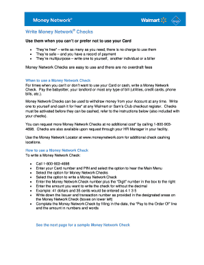 Fillable Online Write Money Network Checks Fax Email Print - pdfFiller