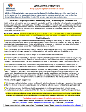Fillable Online LEND A HAND APPLICATION Fax Email Print - pdfFiller