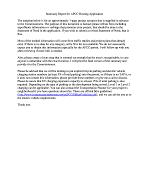 Fillable Online Summary Report for APCC Hearing Application Fax Email ...